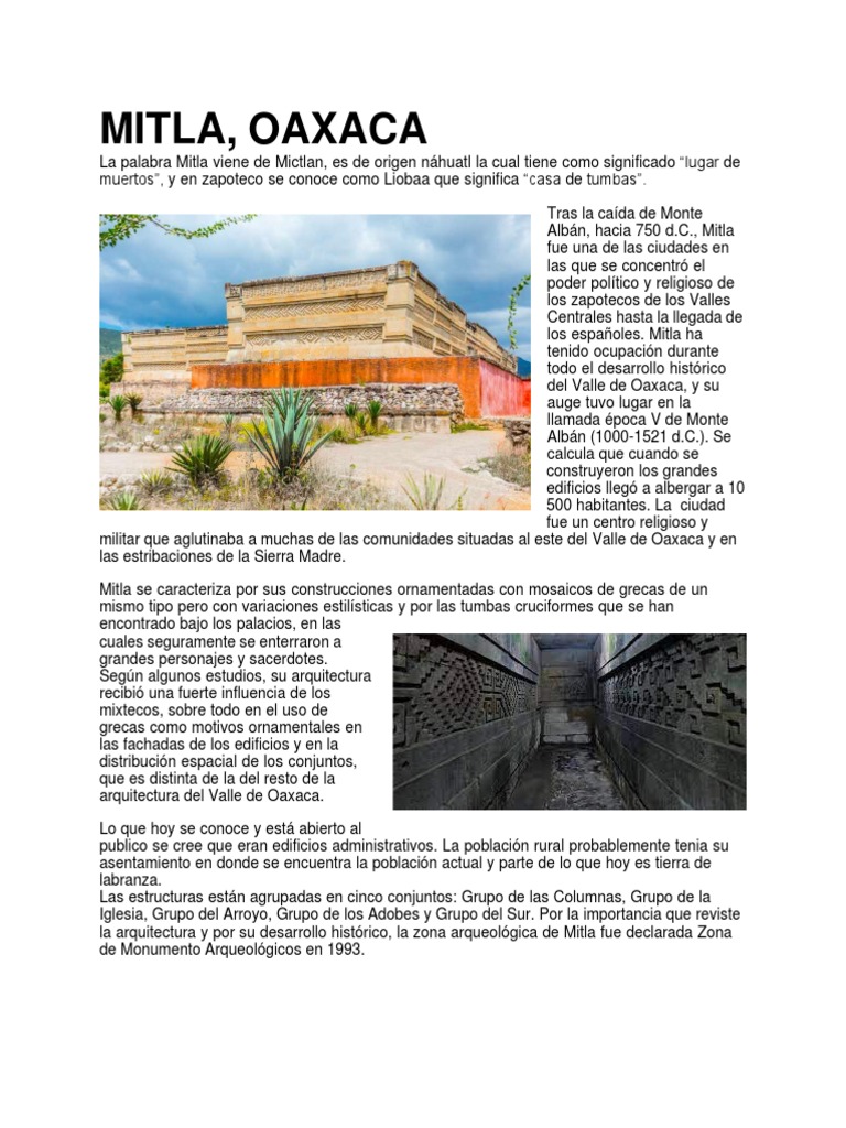 Mitla-Oaxaca | PDF