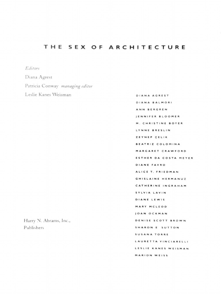 The Sex Of Architecture Pdf