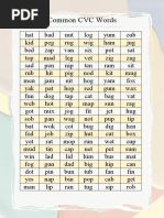 Jolly Phonics Words List | PDF