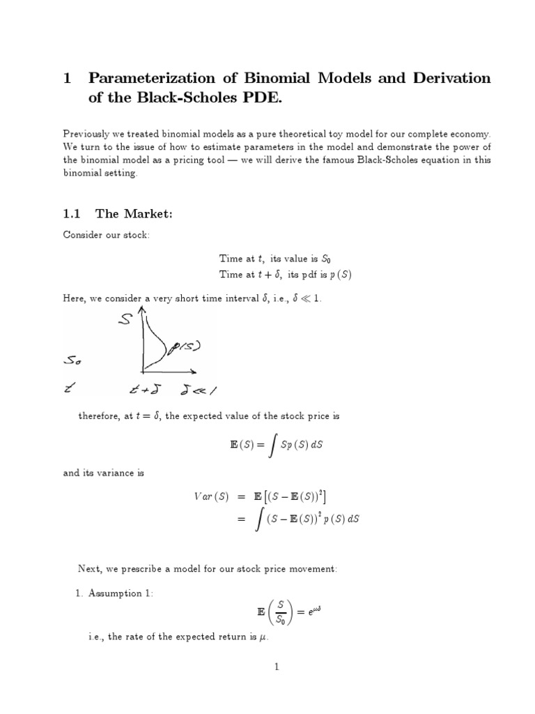 1 Parameterization of Binomial Models and Derivation of The Black ...