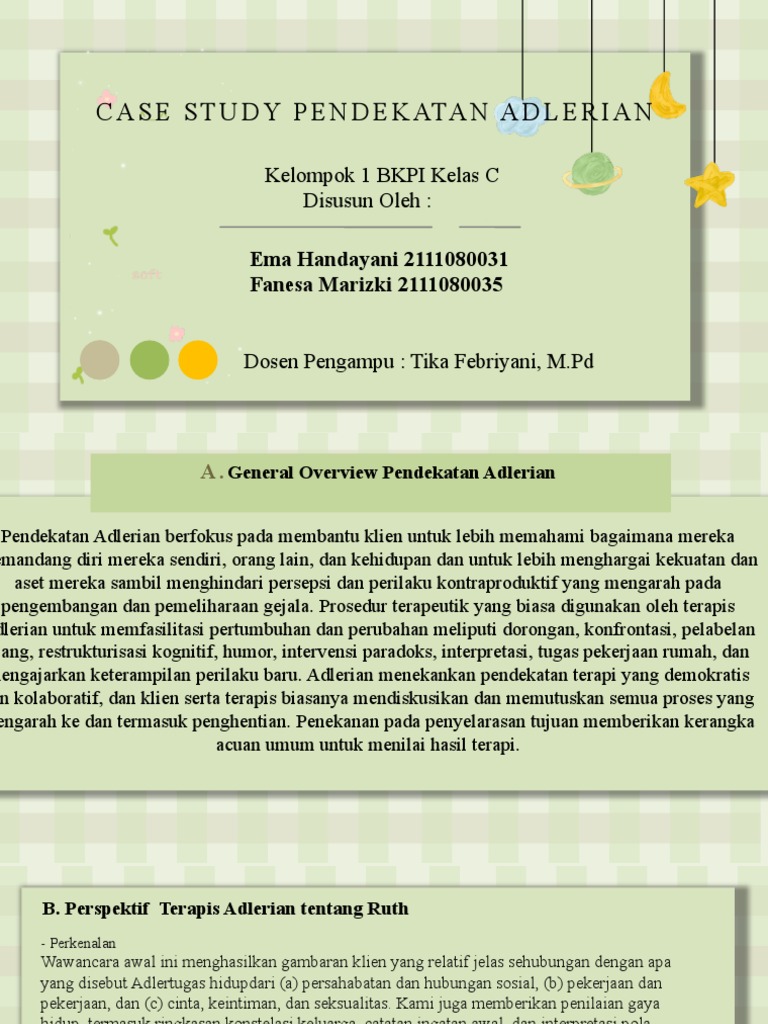 Case Study Pendekatan Adlerian: Kelompok 1 BKPI Kelas C Disusun Oleh | PDF | Karier ...
