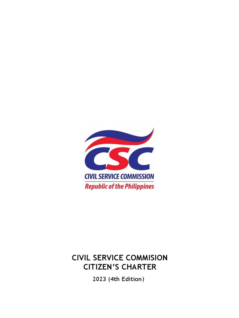 Civil Service Commision Citizen'S Charter: 2023 (4th Edition) | PDF ...