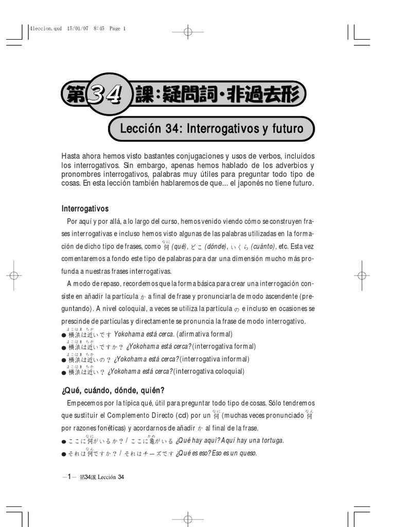 34 Leccion | PDF | Verbo | Adverbio