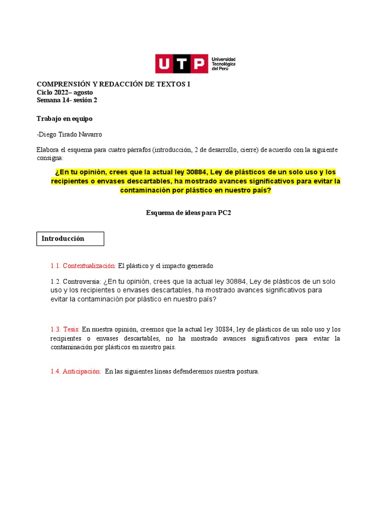 PC2 Comprensión y redacción | PDF | El plastico | Contaminación