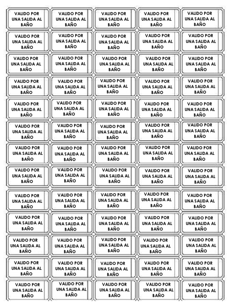 Boleto para Salir Al Baño | PDF