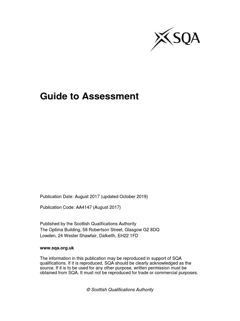 SQA Guide To Assessment | PDF | Educational Assessment | Validity ...