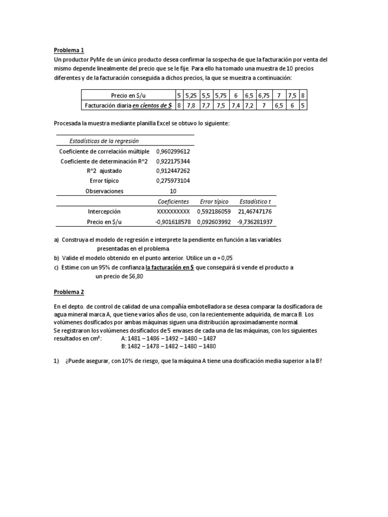 Simulacro 2do Parcial ESTADISTICA II | PDF | Análisis de regresión Simulacro 2do Parcial ESTADISTICA II | PDF | Análisis de regresión