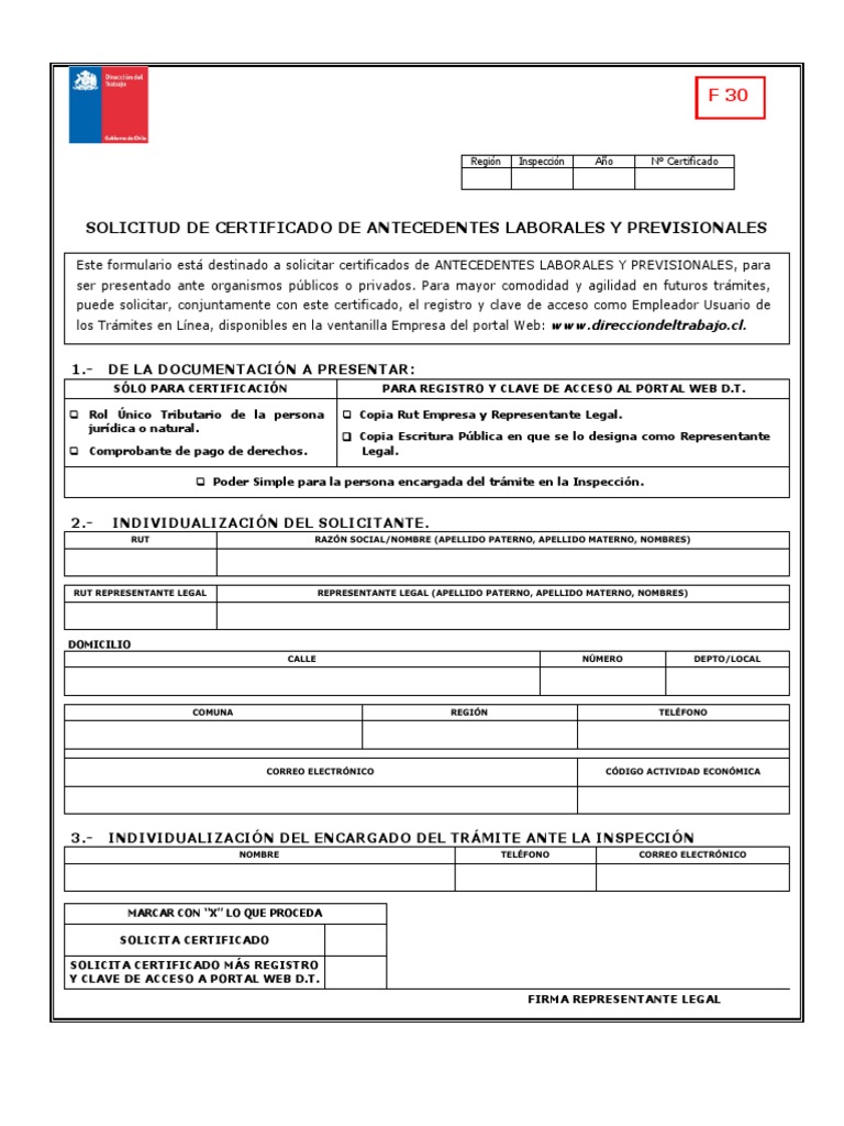 Formulario F 30 | PDF