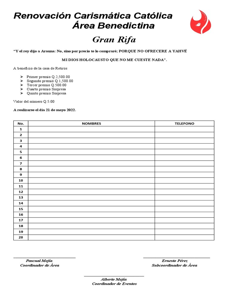 Lista de Rifa | PDF