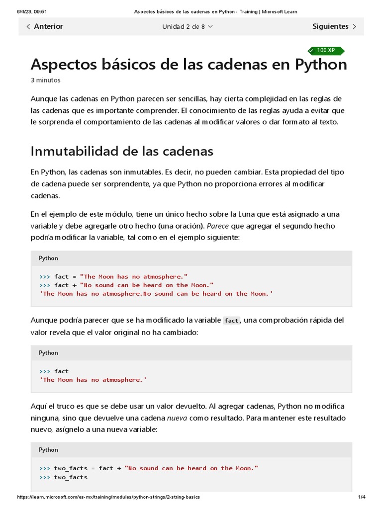 Aspectos Básicos de Las Cadenas en Python | PDF | Python (lenguaje de programación) | Comillas