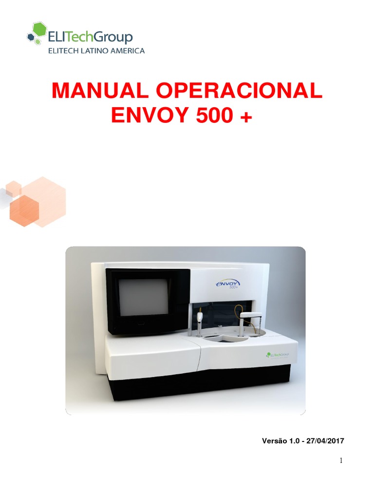 Manual Operacional Envoy 500 | PDF | Cópia de segurança | Cloro