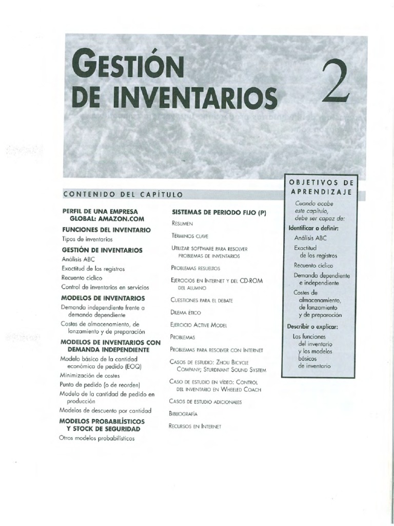 Capitulo de Gestion de Inventarios | PDF