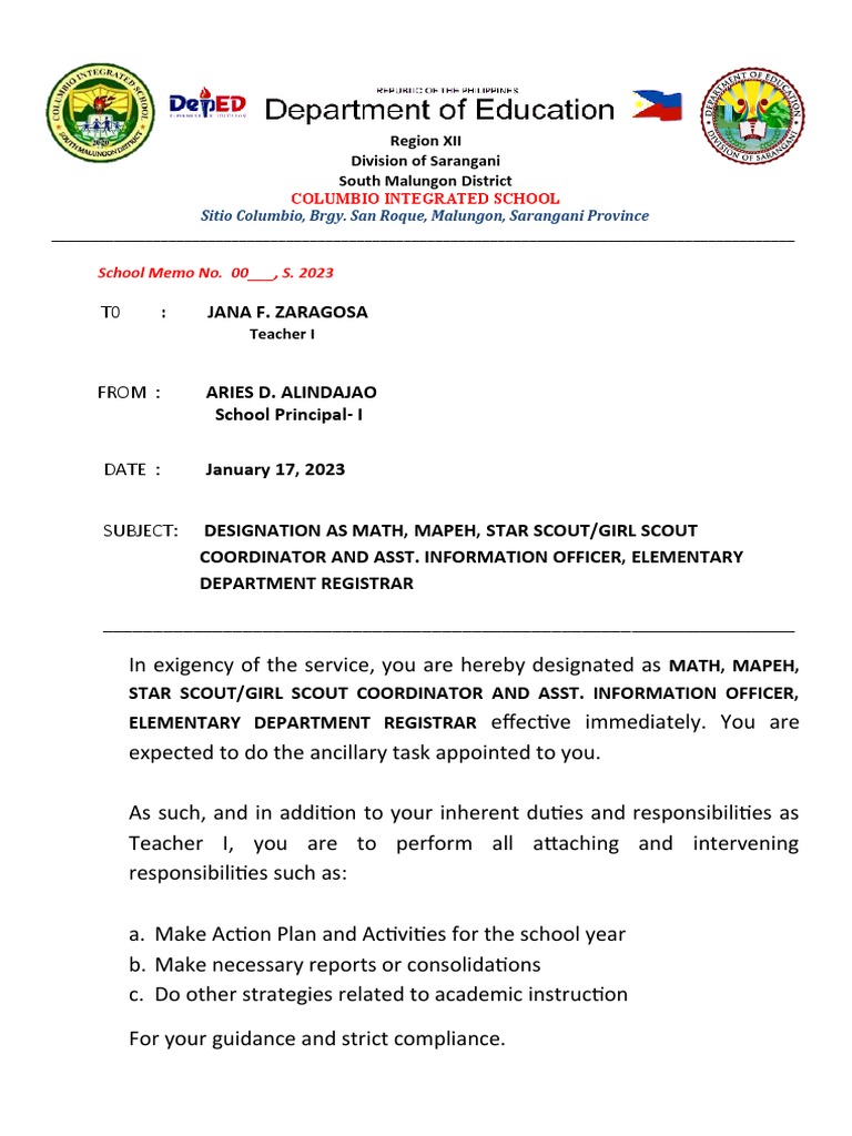 Designation School | PDF