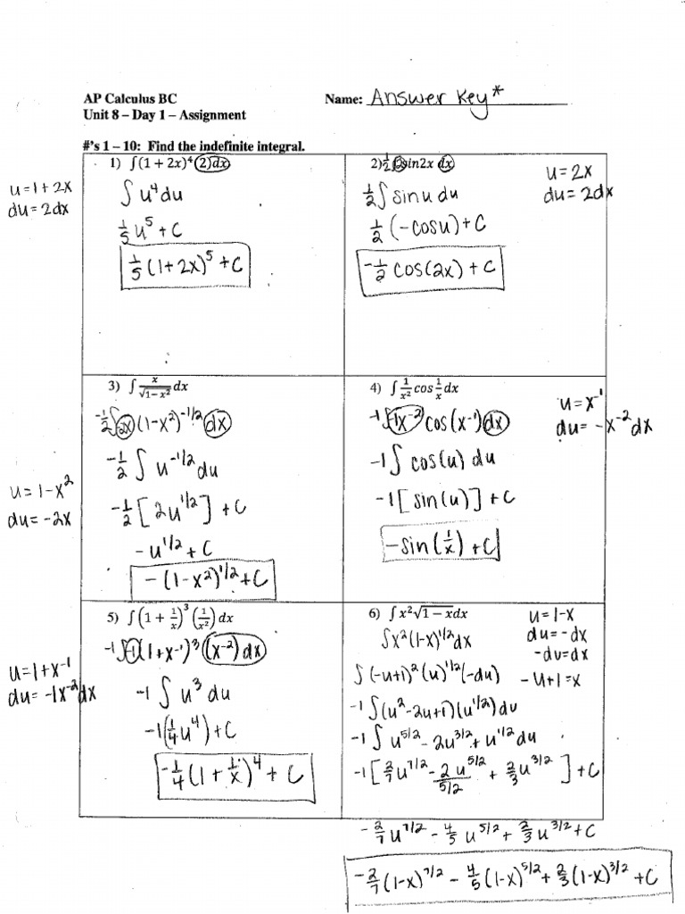 Unit 8 - Day 1 - Assignment Answer Key | PDF