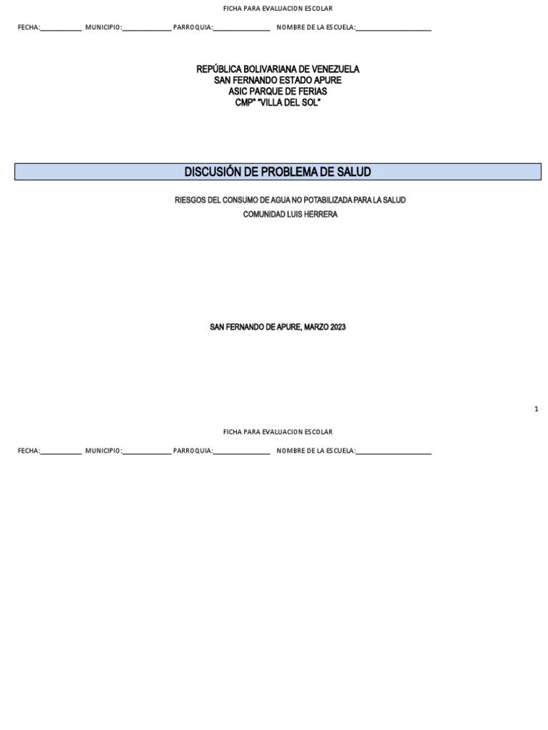Caso Problema Leidys Cortez | PDF | Agua | Agua potable Caso Problema Leidys Cortez | PDF | Agua | Agua potable