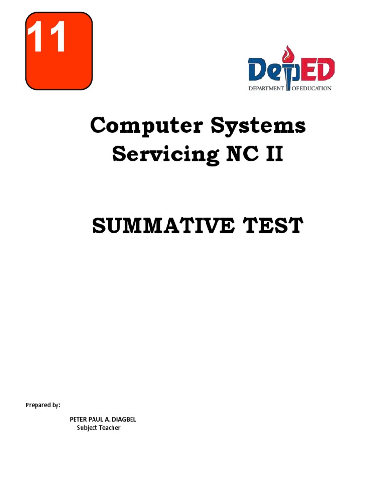 Summative Test In Css Ncii Week 1 2 Pdf Computer Data Storage Random Access Memory