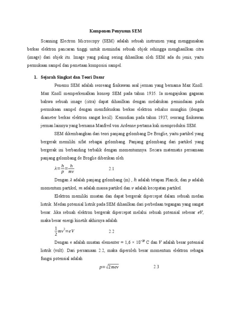 Komponen Penyusun SEM | PDF