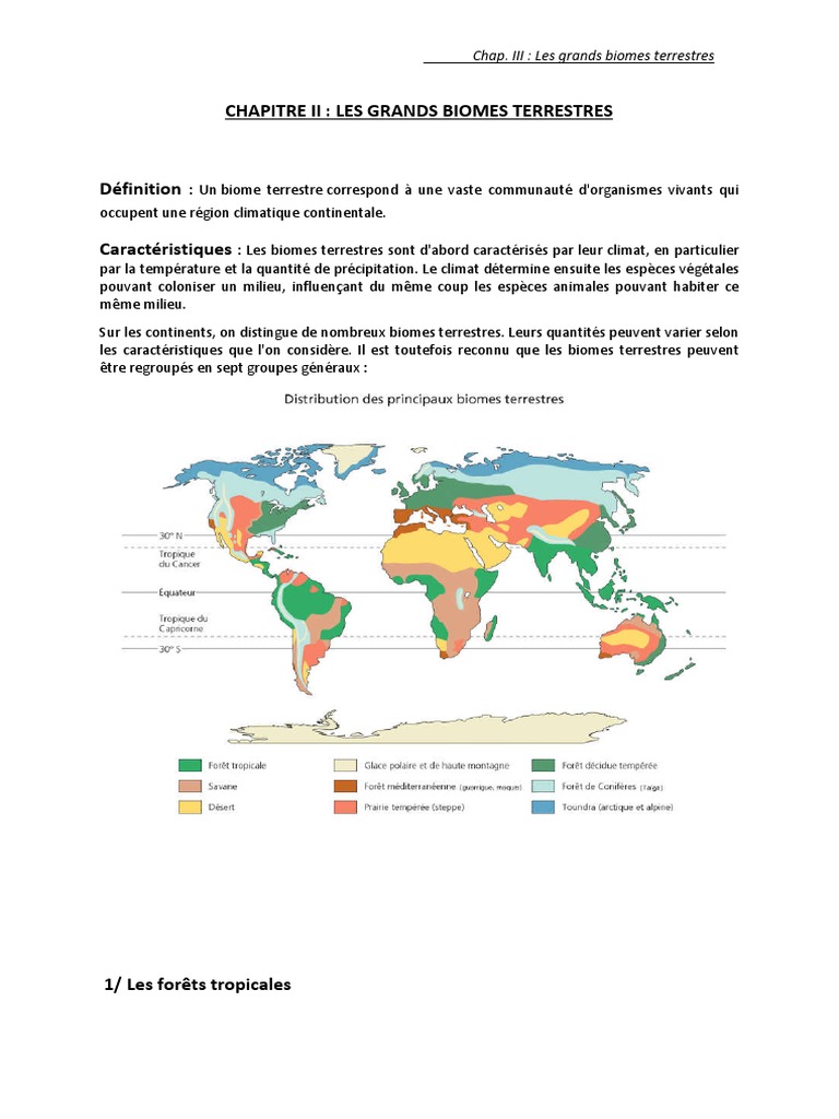 Les Grands Biomes Terrestres | PDF | Désert | Plantes