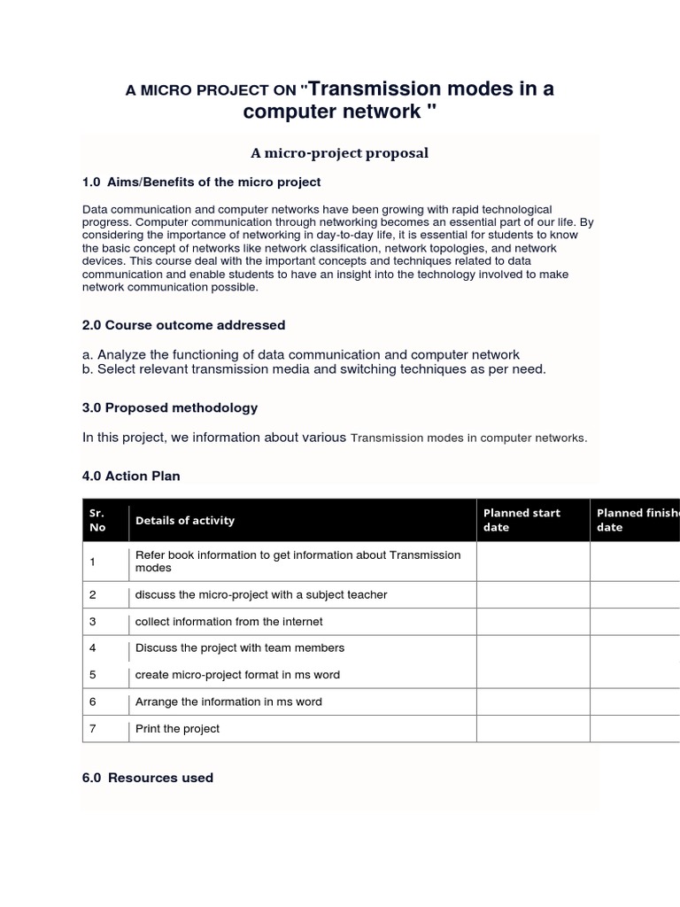A Micro Project On | PDF | Duplex (Telecommunications) | Service Industries