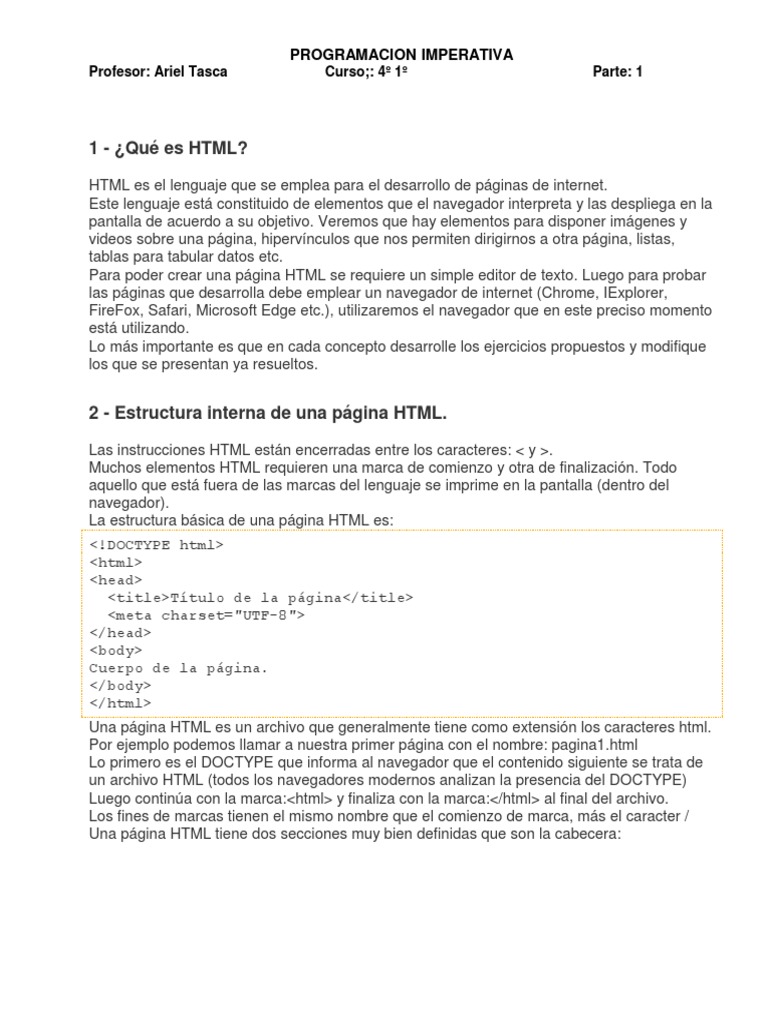 HTML 1 | PDF | HTML | Datos de computadora