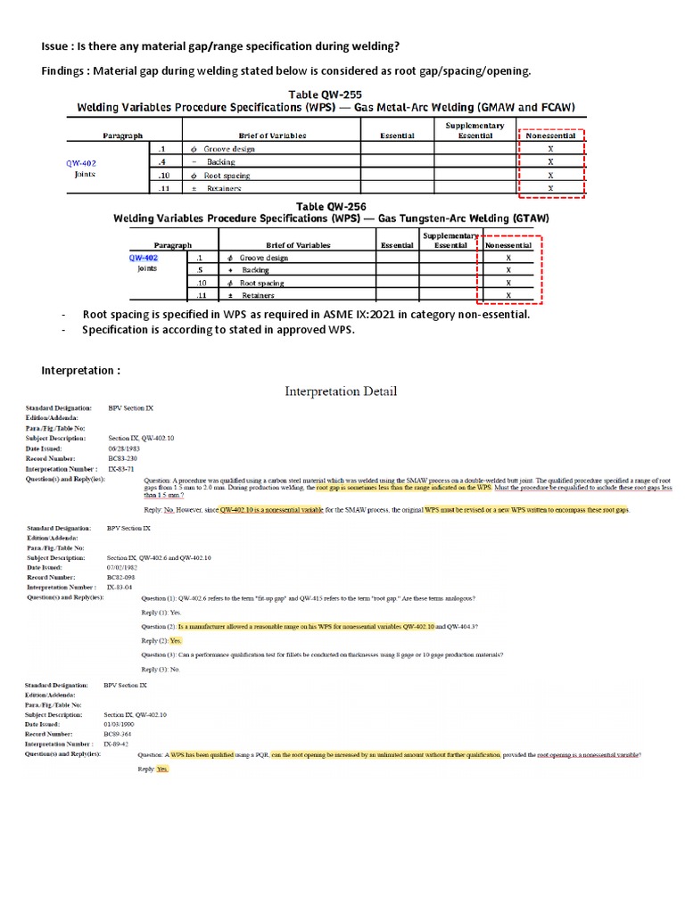 Asme Ix Root Gap | PDF