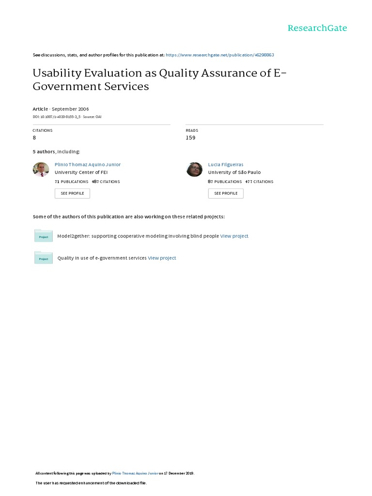 Paper 1 | PDF | Usability | E Government