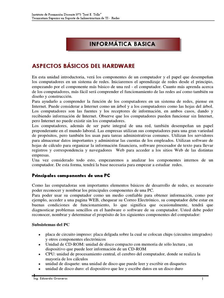Unidad Nro. 1 - Introduccion Al Concepto de Redes | PDF | Red de computadoras | Red de área amplia