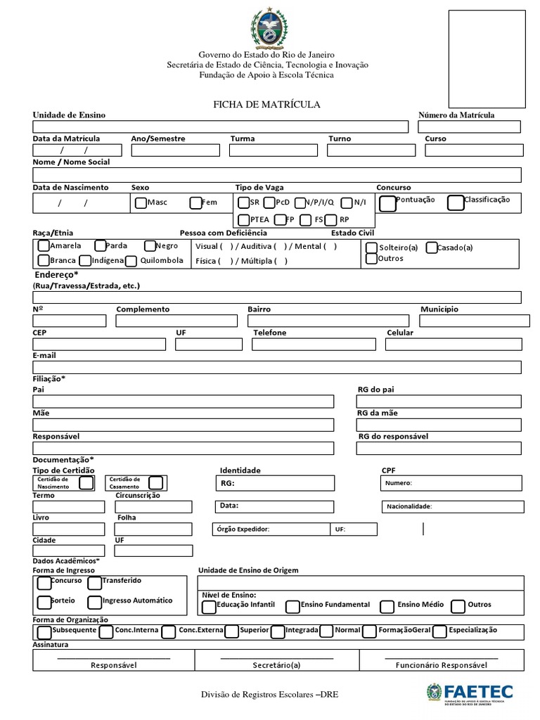 Ficha em Branco | PDF