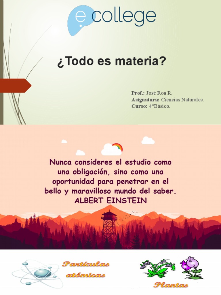 ¿Todo Es Materia?: Prof.: José Roa R. Asignatura: Ciencias Naturales ...