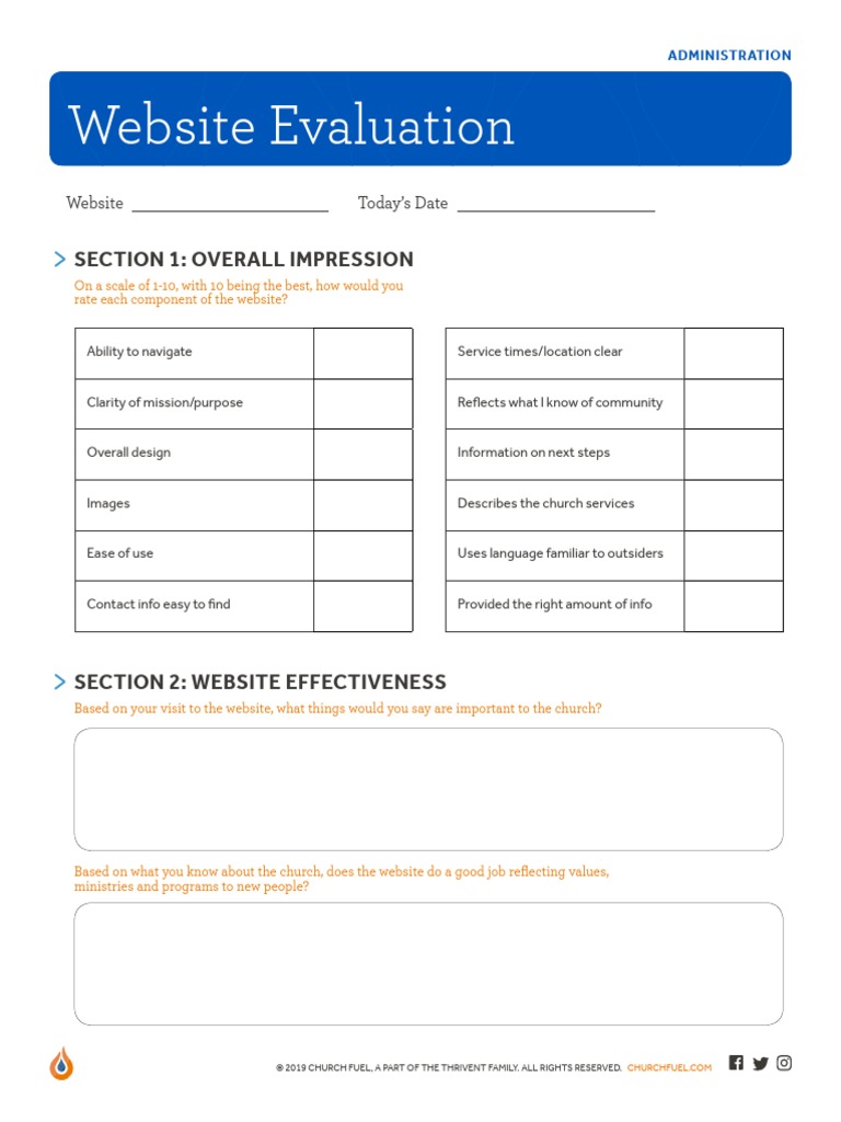 Website Evaluation Form | Download Free PDF | Cyberspace | Communication
