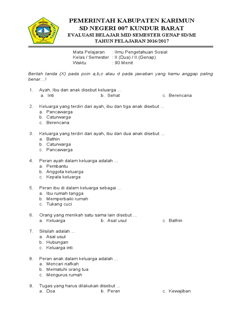 SOAL IPA KELAS 2 | PDF