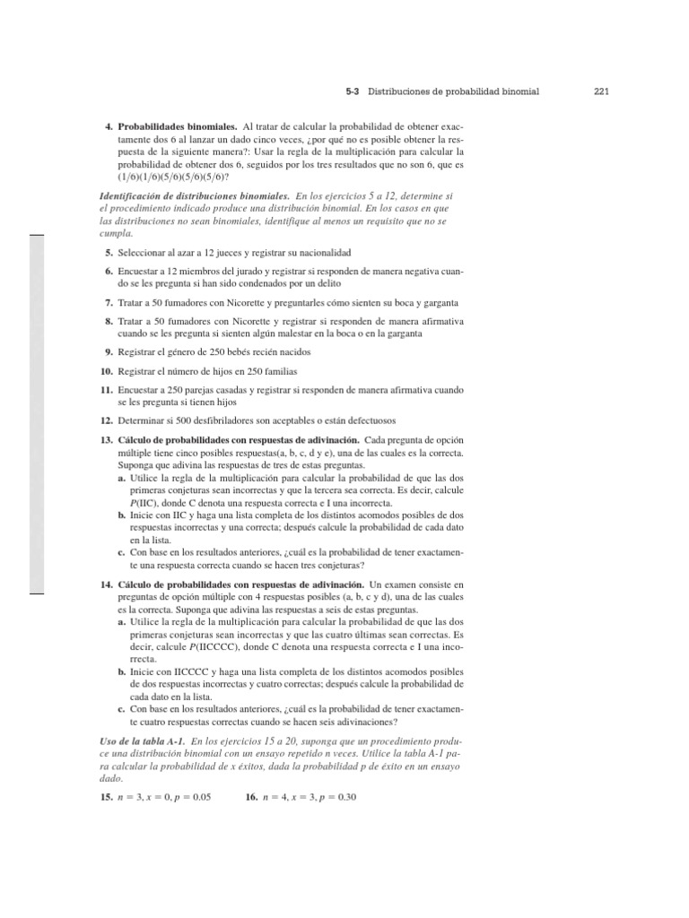Ejercicios Binomial | PDF | Probabilidad | Medición de audiencia
