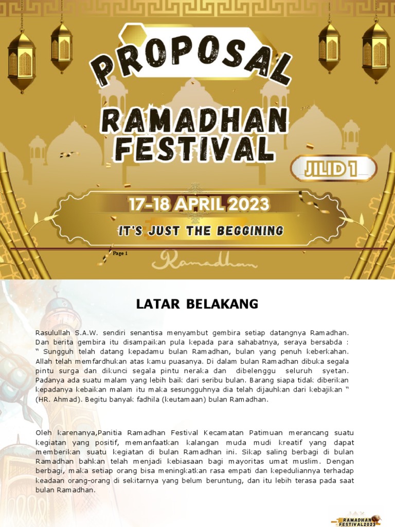 Proposal Terbaru RAMFEST 2023 FIX | PDF