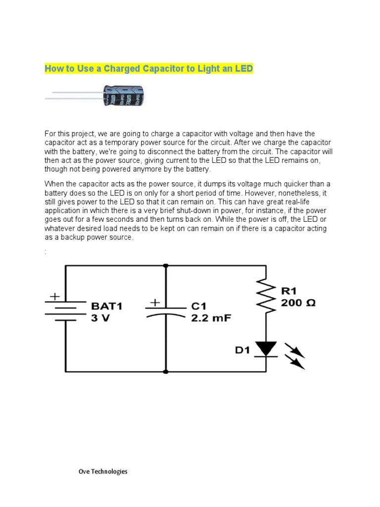 2..charged Capacitor To Light An LED | PDF