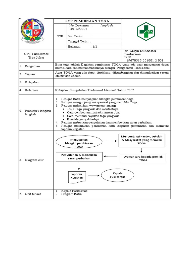Sop Toga | PDF | Bisnis