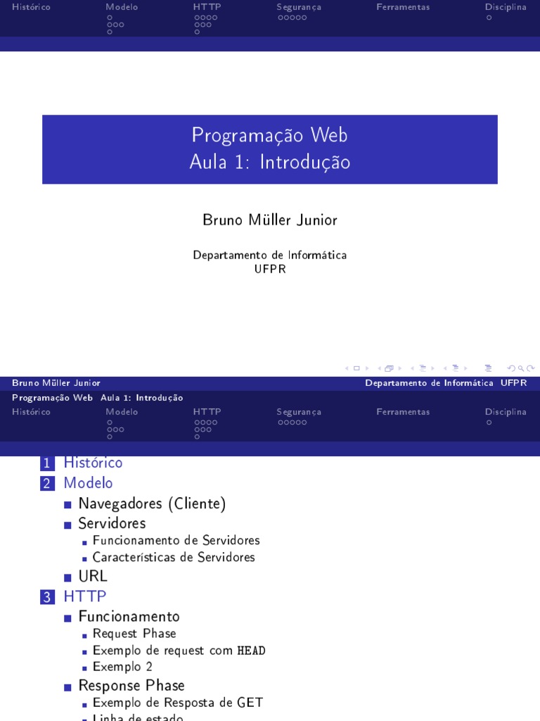 Programação Web Aula 1: Introdução: Bruno Müller Junior | PDF ...