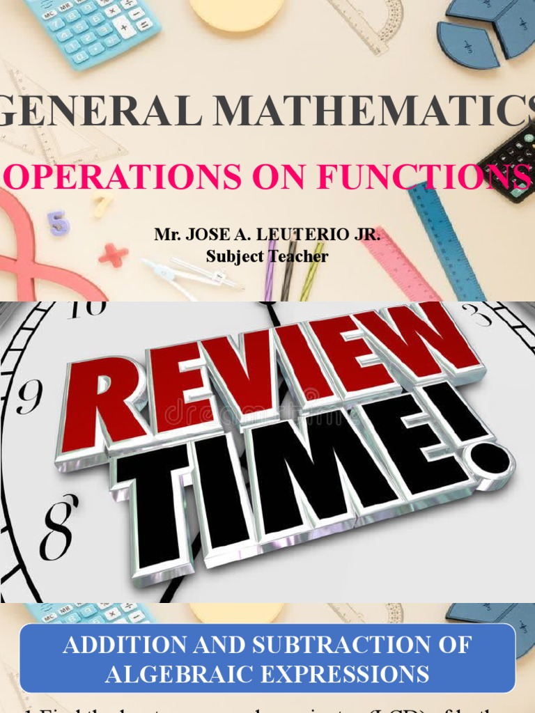General Mathematics: Operations On Functions | PDF | Multiplication ...