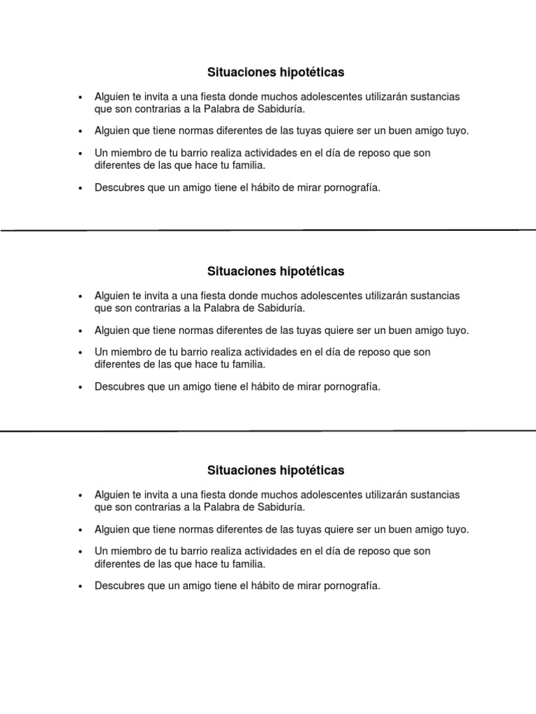 Situaciones Hipotéticas | PDF