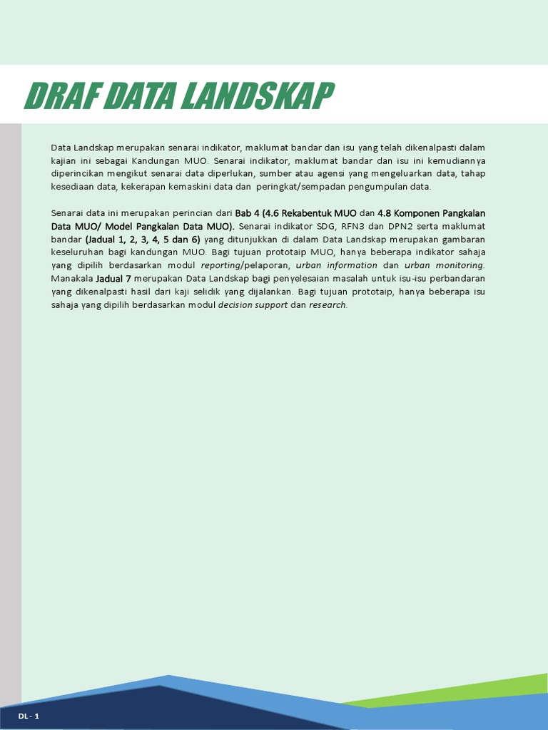 Kajian Pembangunan Malaysia Urban Observatory Muo Data Landskap 1 My 24122020 | PDF