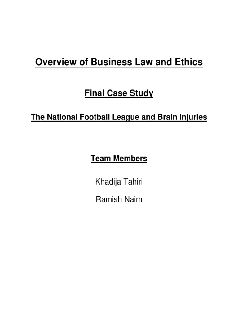 NFL Case Study | PDF | Tobacco Smoking | Addiction