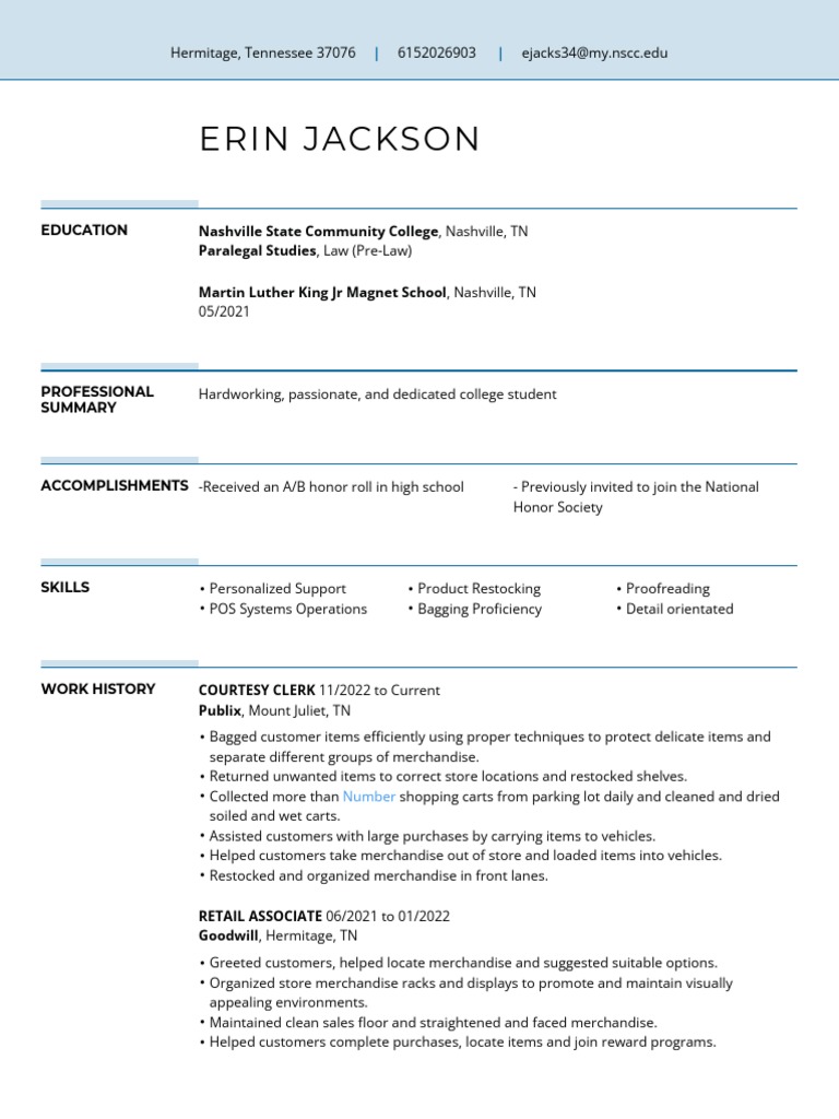 Erin Jackson Resume | PDF