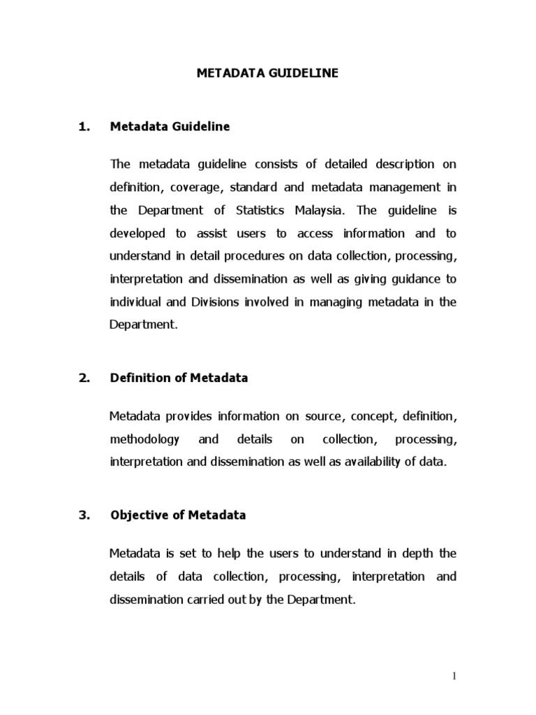Metadata Guideline Pdf Metadata Data