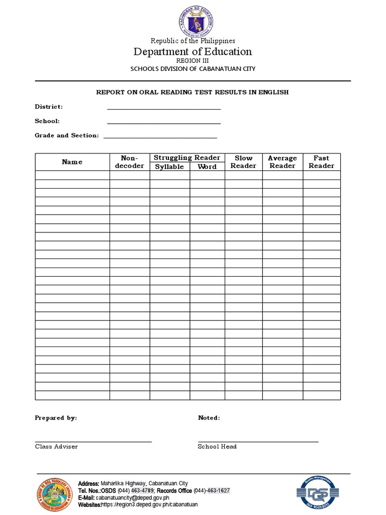 ORT English Template | PDF
