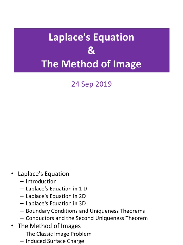 Laplace's Equation & Image Method | PDF | Maxima And Minima | Equations