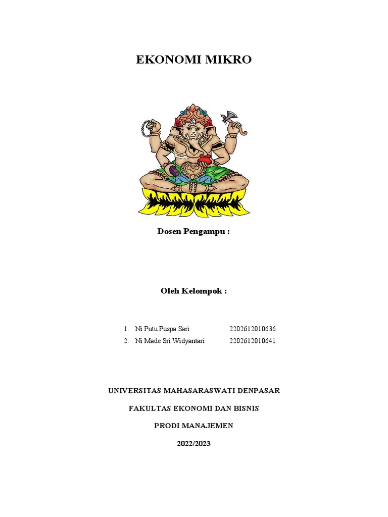 Ekonomi Mikro | PDF | Pengelolaan Keuangan & Uang