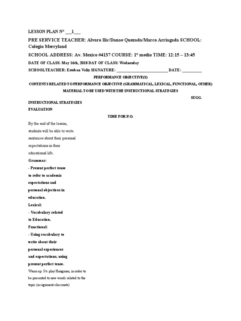 Lesson Plan Sec | PDF