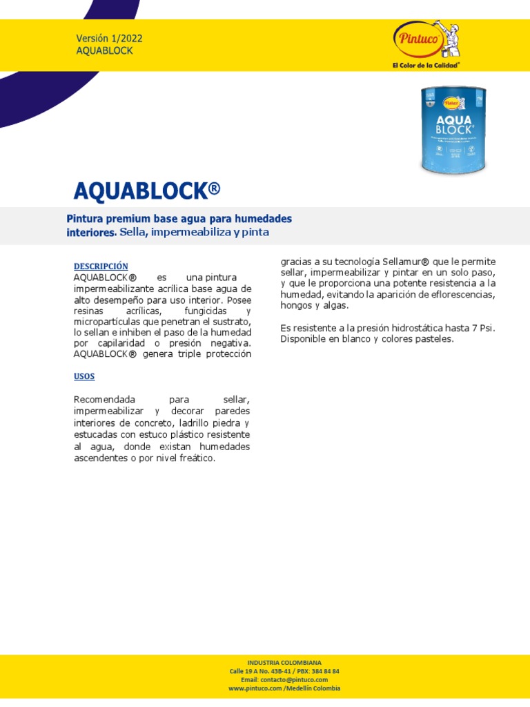 Impermeabilizante Aquablock 1 | PDF
