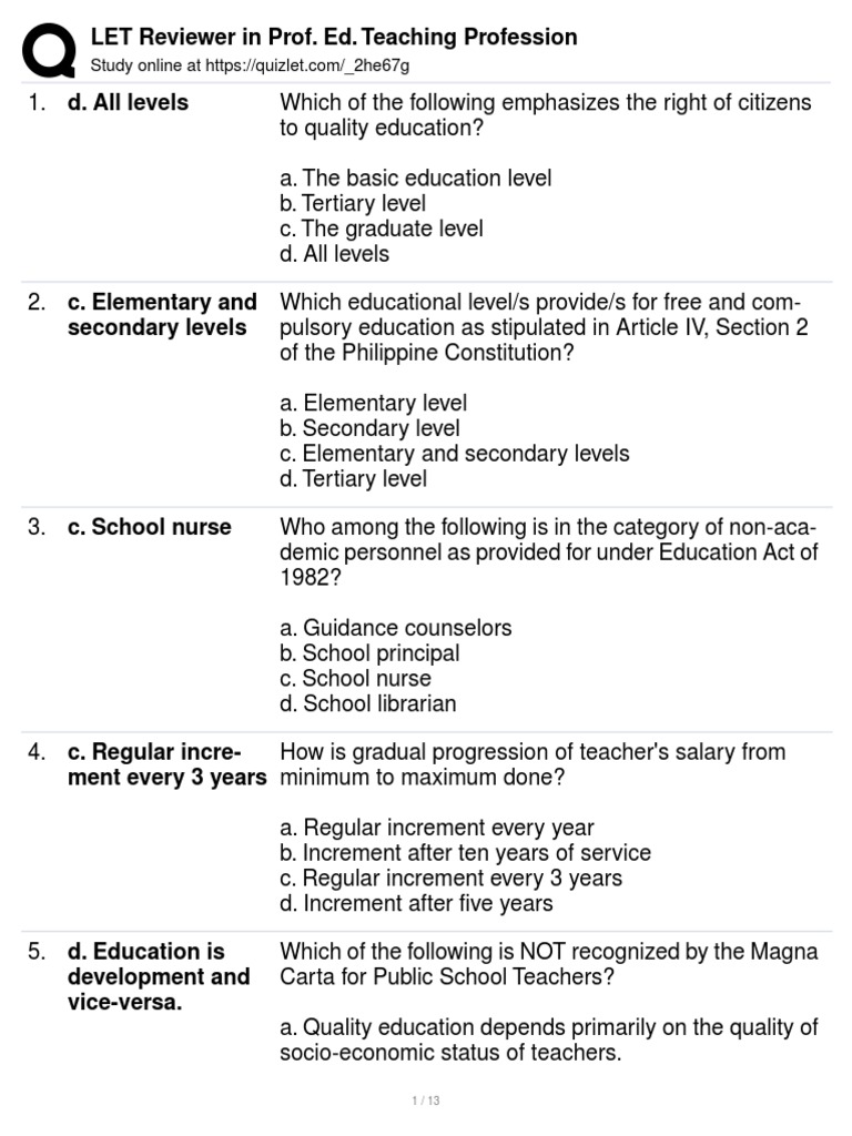 Prof Ed 2 | PDF | Teachers | Schools
