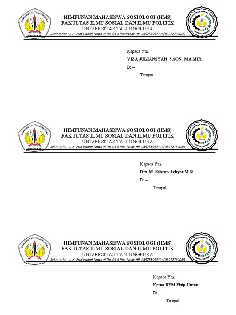 Kop Amplop Surat HMS | PDF