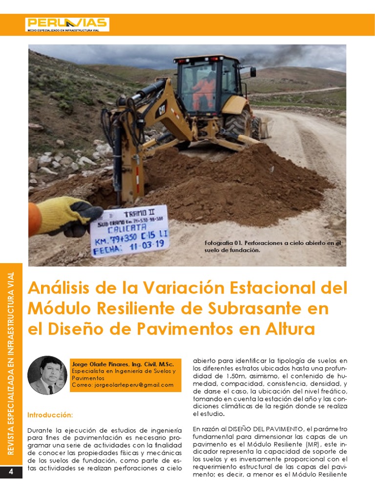 Análisis de La Variación Estacional Del Módulo Resiliente de Subrasante ...